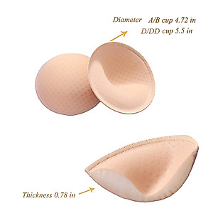 ONDY Bra Insert Pads 2 Pairs, Round Breast Enhancers,Invisible Bra Push Up Pad for Yoga Sports Bra (A/B)
