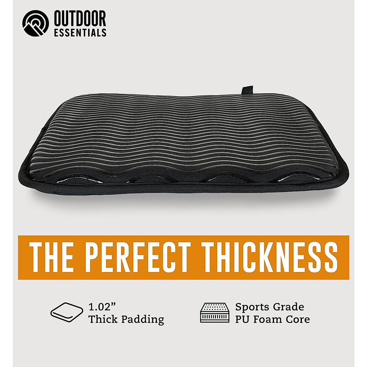 OutdoorEssentials Kayak Seat Cushion, Seat Pad - Kayak Cushion Seat Waterproof - Anti Slip Kayak Gel Seat Cushion & Kayak Seat Bottom - Black