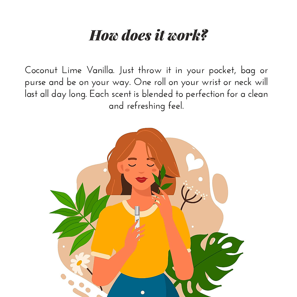 Artnaturals Life's a Beach - Roll On Perfume- Rollerball Fragrance - Coconut Lime Vanilla Scent - .33 oz