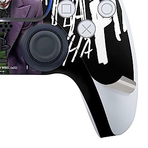 Skinit Decal Gaming Skin Compatible with PS5 and Compatible with PS5 Digital Edition DualSense Controller - Officially Licensed Warner Bros Joker The Dark Knight Design