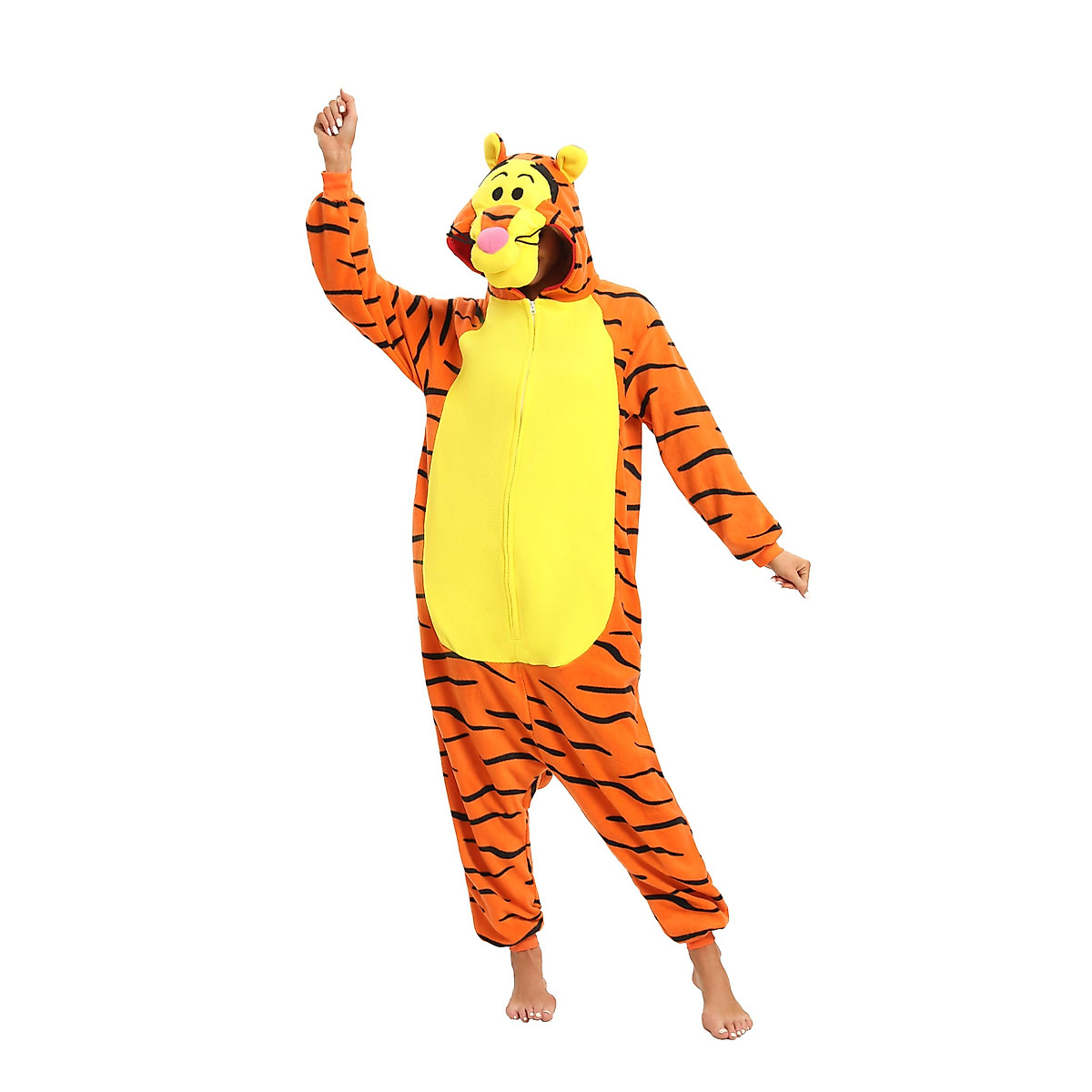 BGOKTA Halloween Animal Onesie Pajamas for Adults Stitch Costume Cosplay Homewear One Piece