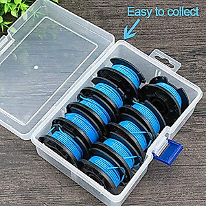 EAONE 10 Pack Trimmer String Replacement for Ryobi, 0.065" Single Line Auto-Feed Replacement Trimmer Spool for Ryobi 18V, 24V and 40V Cordless Trimmers with Storage Box