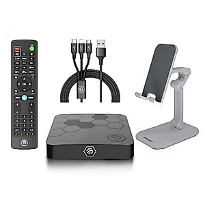 BuzzTV XRS4500 Max Android 9 4GB Ram 128GB Storage 4K Ultra HD + Extra Cell Phone Tablet Desk Stand + Extra 3 in 1 Phone Charger