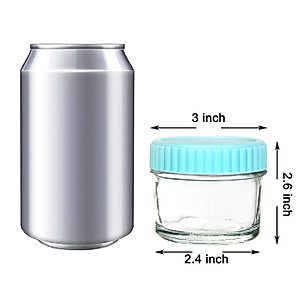 Youngever Glass Baby Food Storage, 4 Ounce Stackable Baby Food Glass Containers with Airtight Lids, Glass Jars with Lids, 8 Coastal Colors (8 Pack)