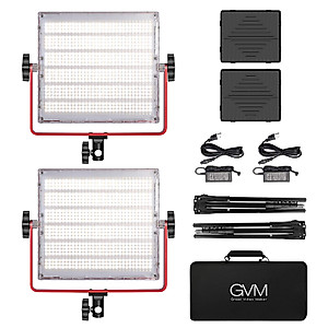 GVM 1200D RGB LED Video Light, 50W Video Lighting Kit with APP Control, 3200K-5600K Photography Lighting kit for Studio, Aluminum Alloy Shell,CRI 97