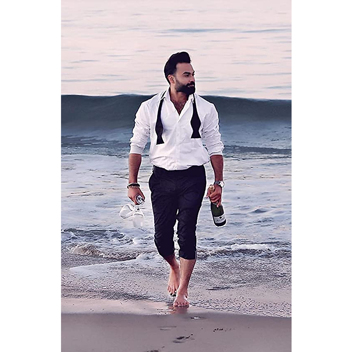 Alizeal Solid Self Bow Tie Woven Bowties for Men, White