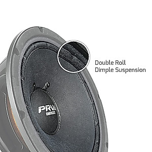 PRV AUDIO 8 Inch Midrange Speaker 8MR600X-4, 600 Watts 4 Ohm, 2 in Voice Coil, X-treme Mid Range Loudspeaker for Pro Car Audio Systems (Single)