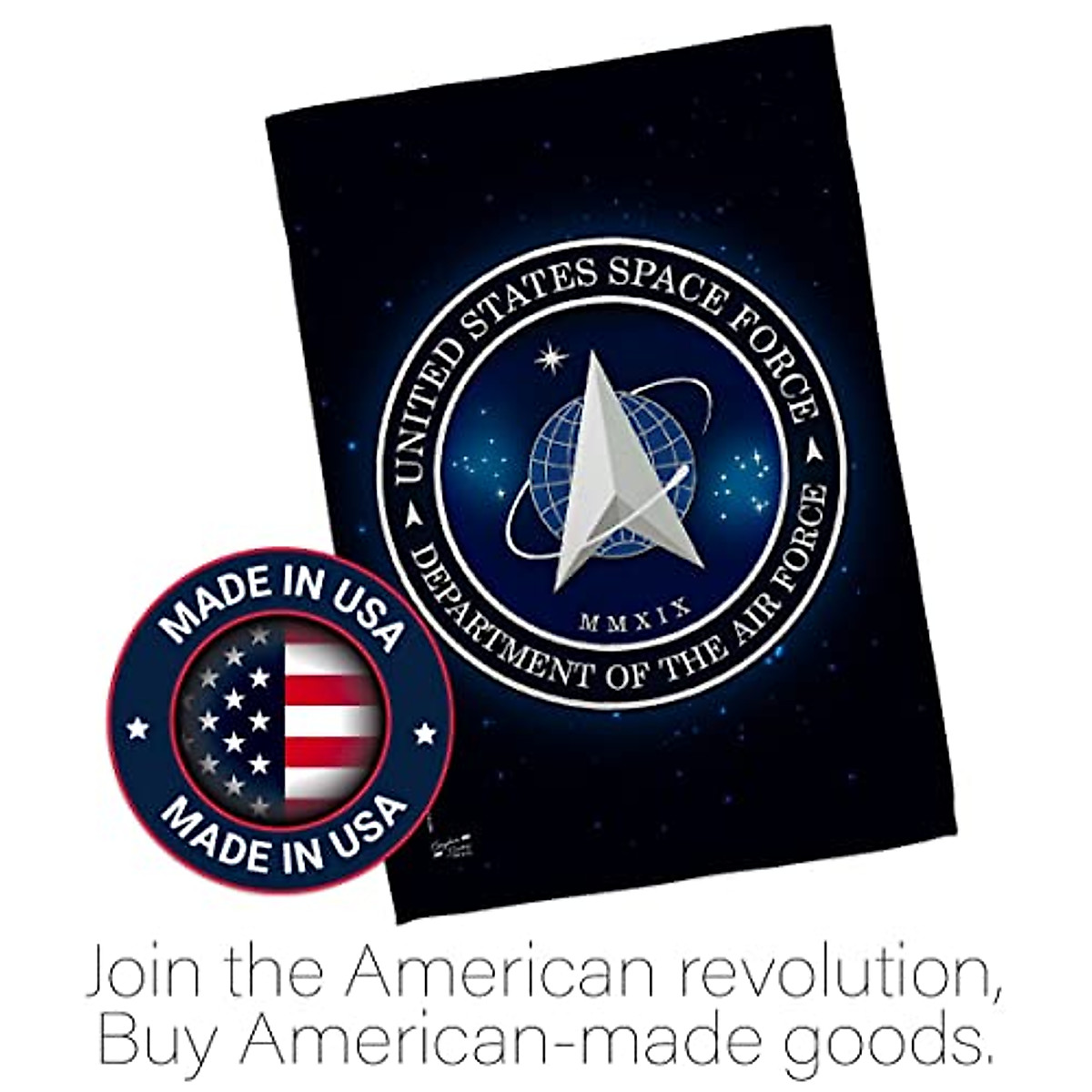 Breeze Decor Space Garden Flag Armed Forces USSF United State Air American Military Delta Official House Decoration Banner Small Yard Gift Double-Sided, 13"x 18.5", Made in USA