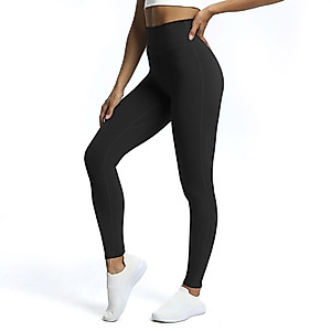 Aoxjox High Waisted Workout Leggings for Women Compression Tummy Control Trinity Buttery Soft Yoga Pants 26" (Black, X-Small)