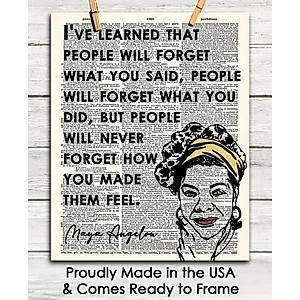 "People Will Forget…" Positive Quote Maya Angelou: Motivational Wall Art Poster, Inspirational Quote Wall Decor Posters for Bedroom & Office Decor for Men, Women & Teen Girl - 8x10 Print Unframed