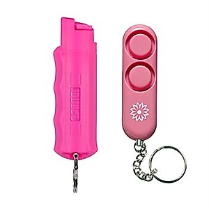SABRE Personal Safety Kit With Pepper Spray and Personal Alarm, 25 Bursts, 10-Foot (3-Meter) Range, 120dB Alarm, Audible Up To 1,280-Feet (390-Meters), Supports National Breast Cancer Foundation(NBCF)