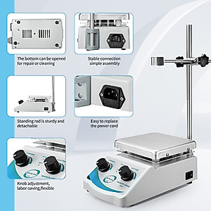 SH-2 Hot Plate Magnetic Stirrer Mixer Dual Control with 1 inch Stir Bar (New Style)