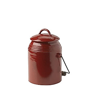 Gardeners Supply Company Compost Bin Kitchen Waste Countertop Pail | Rustic Farmhouse Style Sturdy Metal Crock with Lid for Organic Composting | Holds 5 Quarts of Food Scraps - 7" D X 10-3/4"H