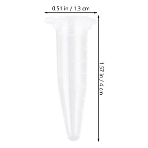 FveBzem 500pcs 1.5ml Conical Centrifuge Tubes Microcentrifuge Tube Plastic Test Vials with Lids Plastic Sample Small Bottle Vial Storage Container Test Tube Micro Centrifuge Tube with Snap Cap