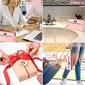 Homecube Pencil Case Cosmetic Bag Student Stationery Pouch Bag Office Storage Organizer for Girl Boy Women Men - Pink