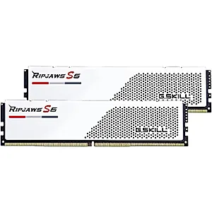 G.SKILL Ripjaws S5 Series (Intel XMP 3.0) DDR5 RAM 32GB (2x16GB) 6000MT/s CL32-38-38-96 1.35V Desktop Computer Memory UDIMM - Matte White (F5-6000J3238F16GA2-RS5W)