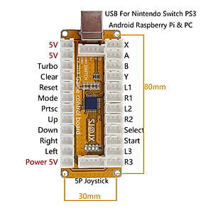SJ@JX Arcade Game USB Encoder Zero Delay 2 Player Gamepad LED Button Joystick Controller for Nintendo Switch PC PS3 Retropie Raspberry Pi MAME
