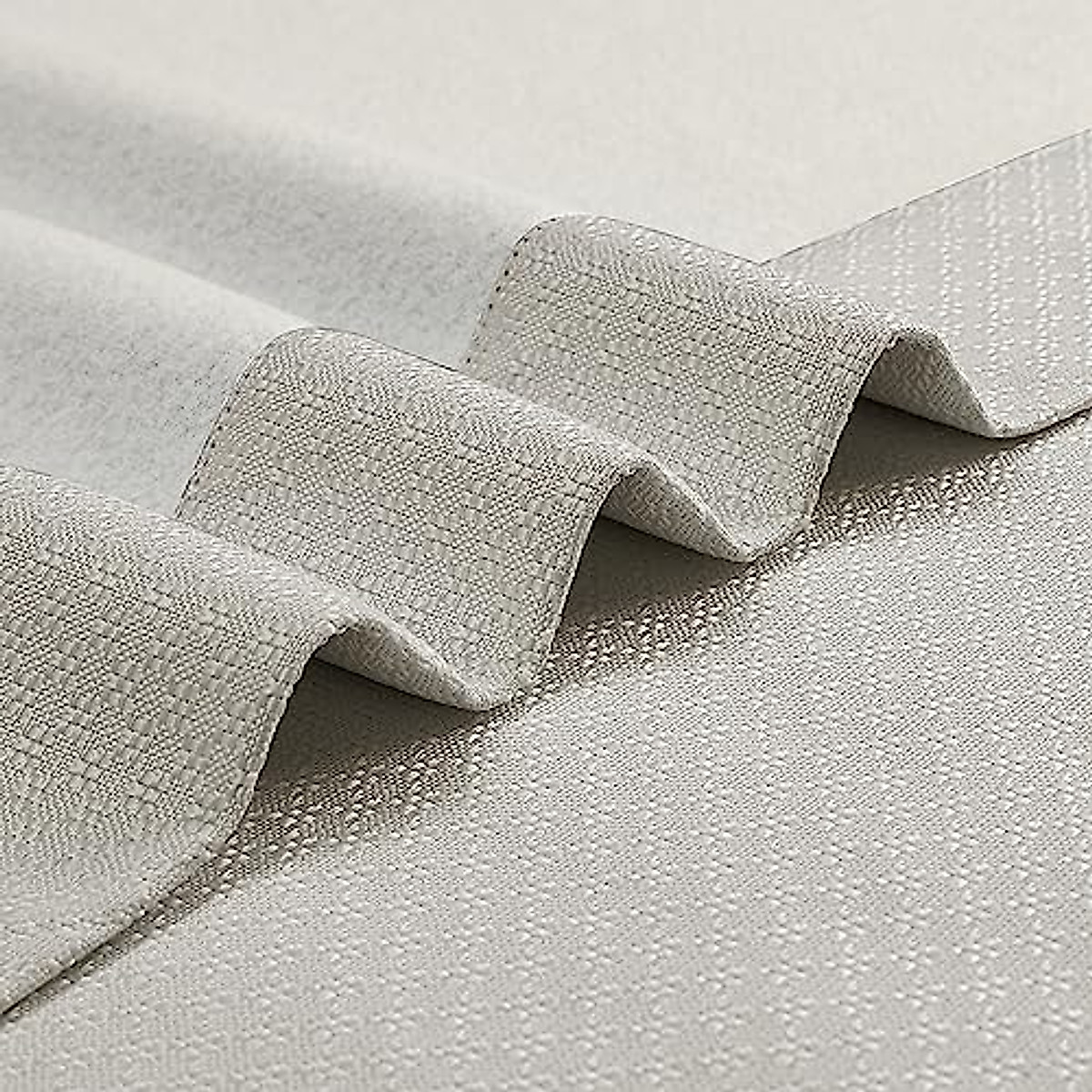 OVZME 100% Blackout Curtains 84 Inches Long 2 Panels for Bedroom, Full Light Blocking Beige Textured Thermal Insulated Window Curtain Drapes Noise Reduce, Rod Pocket &Back Tab, 42 X 84 Inch, Beige