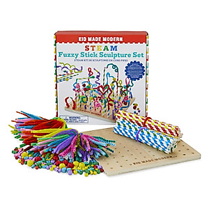 KID MADE MODERN Fuzzy Stick Sculpture Steam Craft Kit, 1 EA