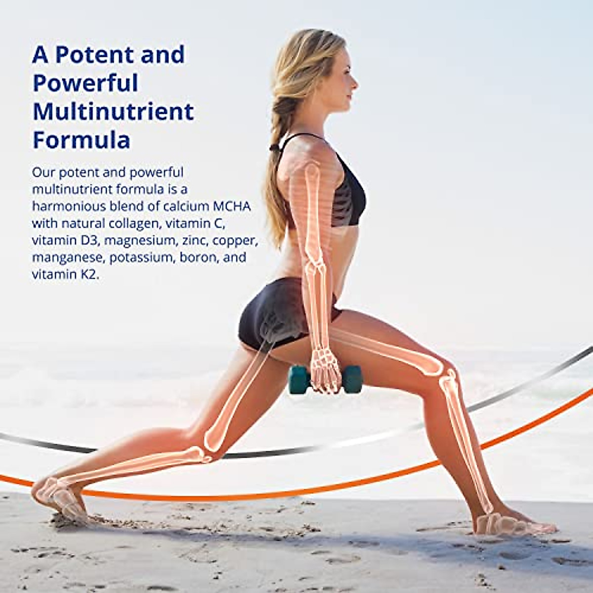 Cardiotabs Bone Essentials with MCHA & Collagen, Calcium Supplement w/ Calcium Hydroxyapatite for High Absorption, Bone Density and Heart Supplement w/ Vitamins, Minerals & Proteins, 120 Capsules