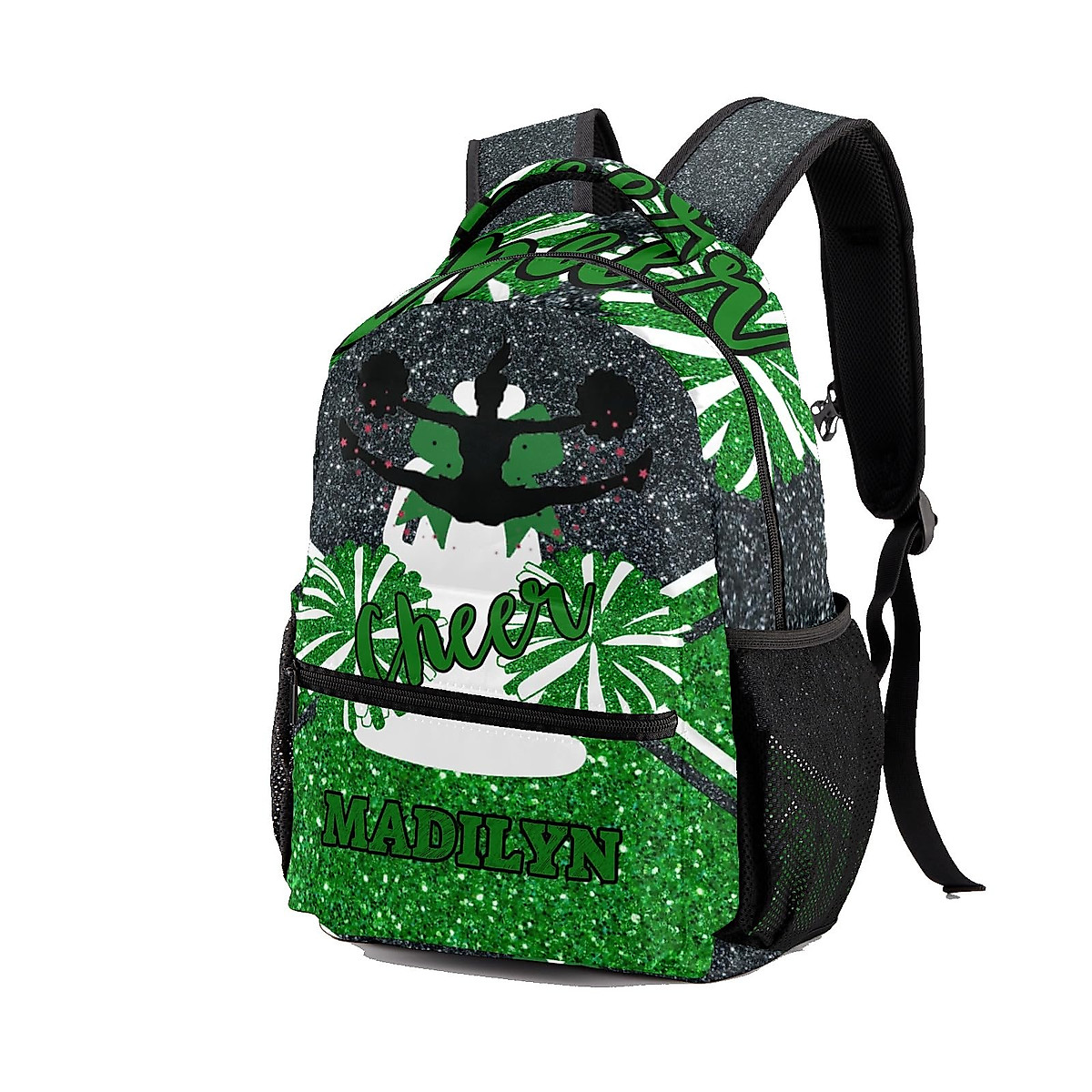 Deven Green Cheerleader Personalized Kids for Boy/Girl Teen Primary School Daypack Travel Bag Bookbag