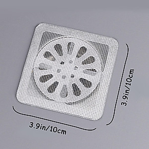 Disposable Hair Drain Stickers,30Pcs Floor Drain Sticker,Sewer Filter Screen,Filter Patches,Shower Drain Hair Catcher,Shower Drain Mesh Stickers for Bathroom/Laundry/Bathtub/Kitchen