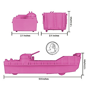 BMC Classic Marx Landing Craft - 4pc Pink Plastic Army Men Boat Vehicles