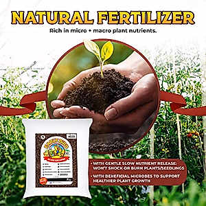 100% Pure Worm Castings Rich in Micro Nutrients - Odor Free Organic Plant Fertilizer for Indoor/Outdoor Use - Helps Reduce Soil Compaction, Improve Soil Aeration, Increase Water Retention, and More