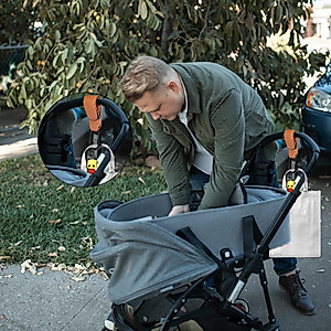 SAVITA 2pcs Baby Bag with Stroller Hooks, Leather Stroller Organizer Pram Buggy Hook Clip for Hanging Shopping, Dressing and Diaper Bags