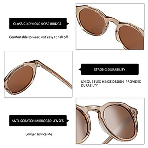 ZENOTTIC Vintage Round Polarized Sunglasses for Men Women UV400 Protection Retro Sun Glasses