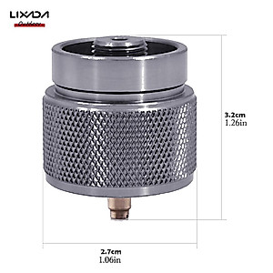 Lixada Camping Stove Adapter 1LB Propane Small Tank Input EN417 Lindal Valve Output/Propane Gas Tank Conversion Head Backpacking Stove Convert Connector, Silver