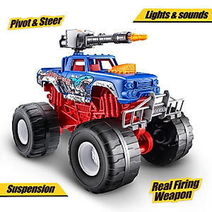 Metal Machines Monster Truck Wars (Jawesome) by ZURU, Toy Car Vehicle That Lights Up & Makes Sounds, Fireable Weapon, Batteries Included, Monster Truck Toys for Boys and Kids