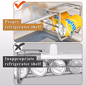 2-Pack Soda Can Beverage Dispenser Rack, Can Storage Organizer Holder for Refrigerator- Dispenser 5 Standard Size 12oz Soda Cans or Canned food, Rust-Proof Stainless Steel, Chrome