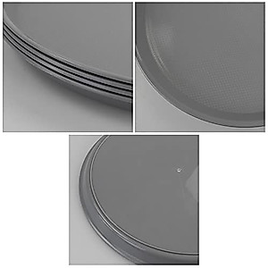 Innouse 4 Pack Food Service Tray Round, Waitress Tray Restaurant Drink Tray, Gray, R