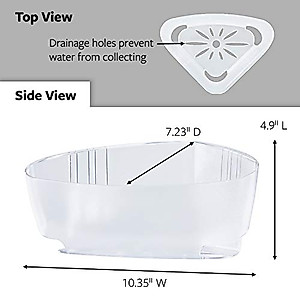 Command Corner Caddy with Water-Resistant Strips, 1 Caddy with 4 Mounting Bases and 4 Command Strips, Bathroom Organizer for Bathroom Decor