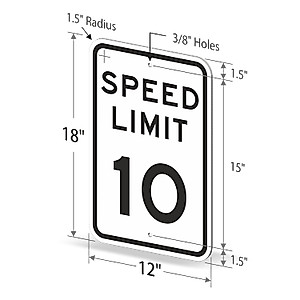 SmartSign-K-2081-EG "Speed Limit 10 MPH" Sign | 12" x 18" 3M Engineer Grade Reflective Aluminum