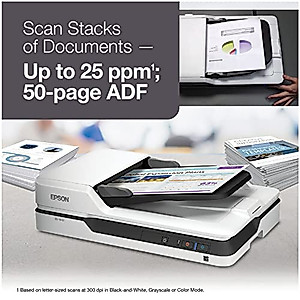 Epson DS-1630 Document Scanner: 25ppm, TWAIN & ISIS Drivers, 3-Year Warranty with Next Business Day Replacement