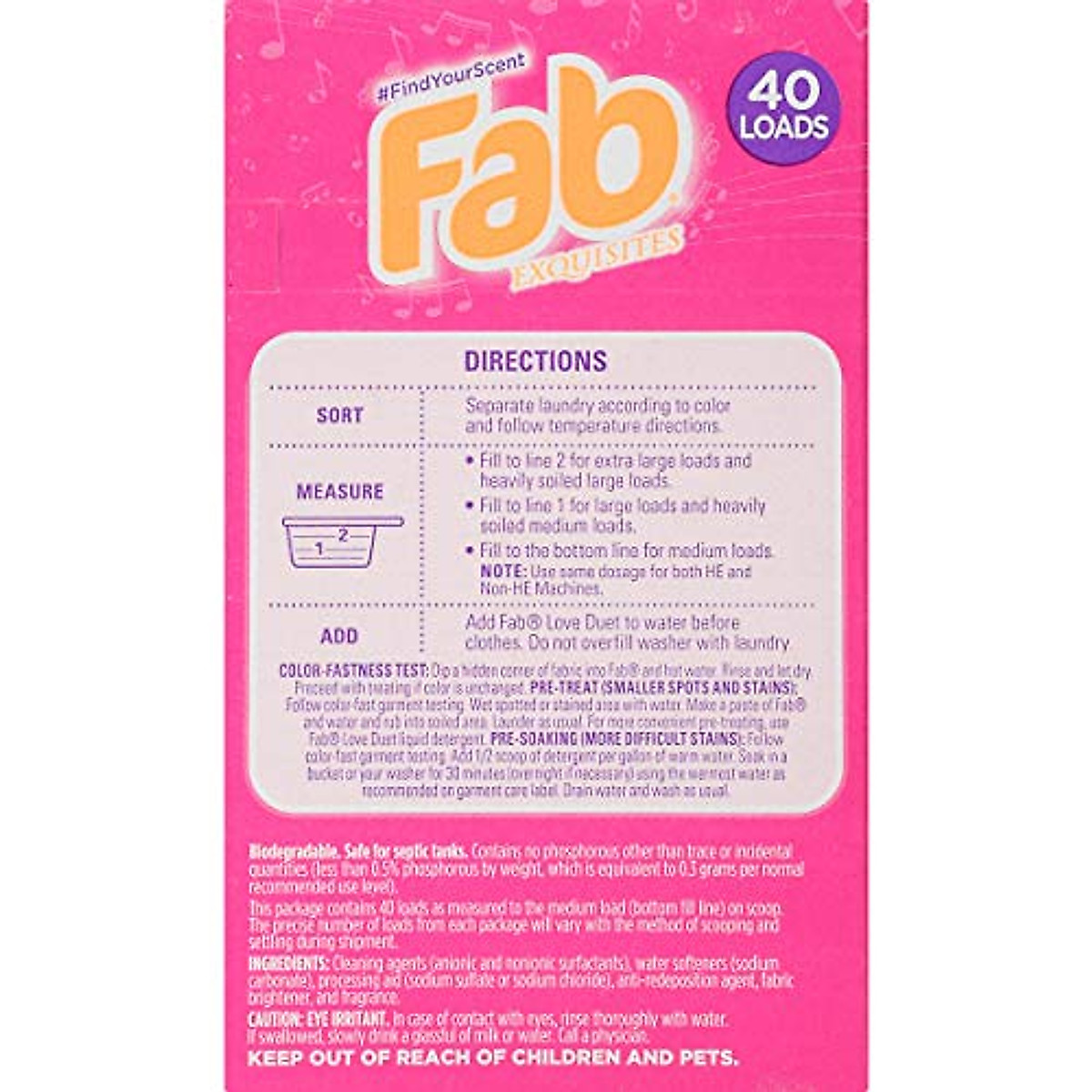 Fab Love Duet Powder Laundry Detergent (2.6 lbs)