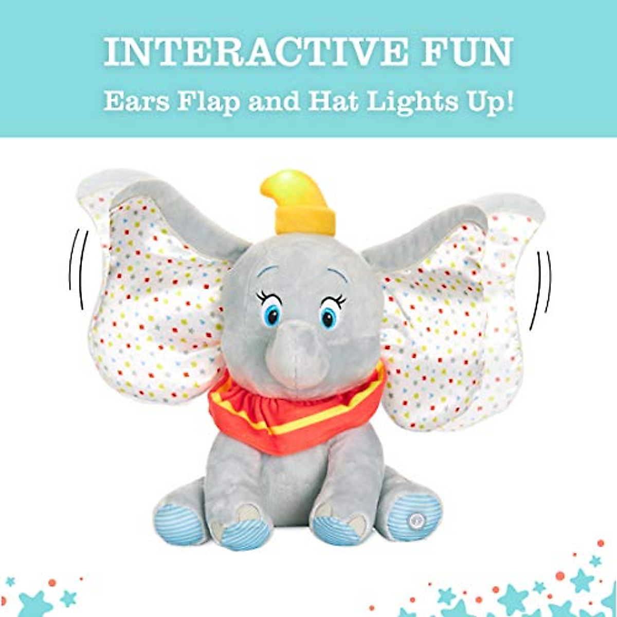 Disney Baby Dumbo Animated Plush Elephant with Flapping Ears, Music and Lights