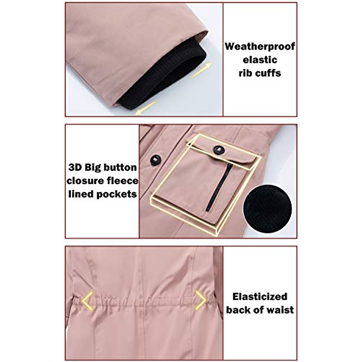 maoo garden Girls Winter Coats Heavyweight Waterproof Jacket Mid-Length Fur Hooded Parka 2017 Pink 5-6Y