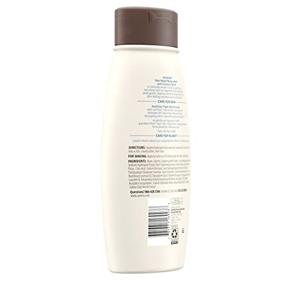 Aveeno Skin Relief Body Wash with Coconut Scent & Soothing Triple Oat Formula, Body Wash Soothes Itchy, Dry Skin, Coconut Scented Cleanser is as Gentle as Fragrance Free, 18 fl. oz