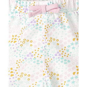 The Children's Place baby girls The Children's Place Unisex Basic Everyday, 100% Cotton, Shorts Casual Pants, Blue Coral/Pink Sand/Rainbow Stripe/Windflower - 4 Pack, 3-6 Months US