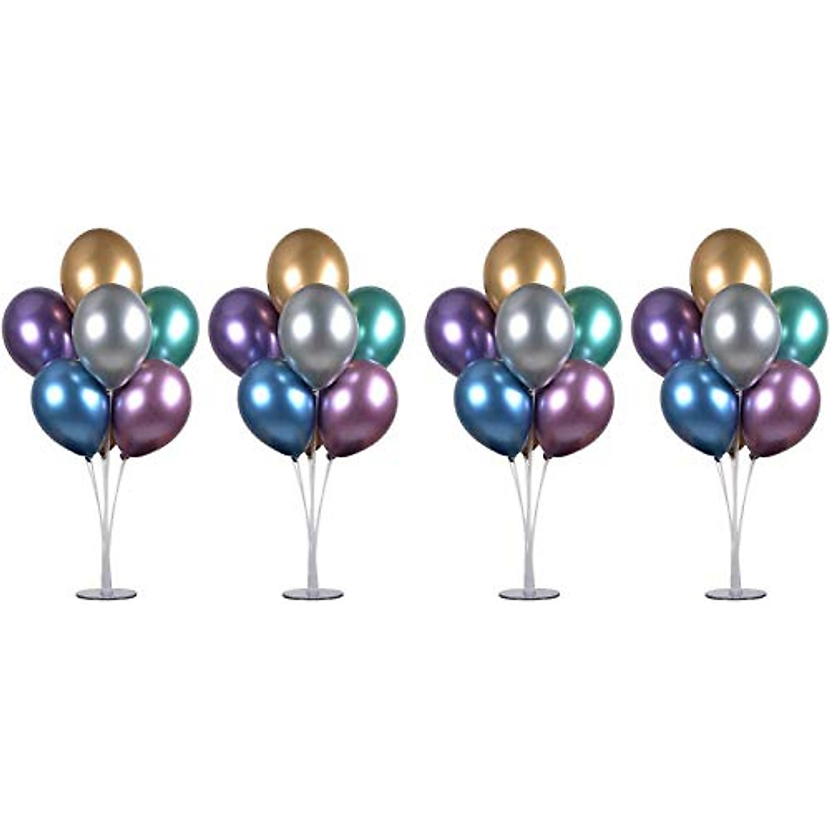 LANGXUN 4 Set 28" Height Table Balloon Stand Kit for Birthday Party Decorations and Wedding Decorations, Happy Birthday Balloons Decorations for Party and Christmas Balloon Decorations (4 Pack)