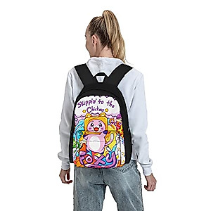 EgVgxir Backpack Foxy Anime Boxy Cartoon Double Shoulder Bag for Unisex 15.6 Inch Laptop Bagpack Large Capacity Travel Backpack for Hiking Work Camping