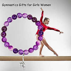 PARTNER Gymnastics Jewelry for Gymnast Gymnastics Bracelet Gymnastics Coach Gift Gymnastics Coach Thank You Gift (purple)