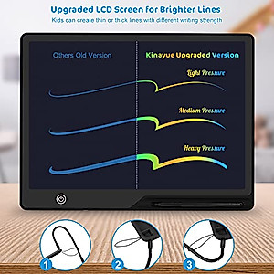 LCD Writing Tablet,16 Inch Colorful Screen Rechargeable Doodle Board Toddler Educational Toys for 3 4 5 6 Years Old Boys Girls Reusable Portable Drawing Tablet Christmas Toys Gifts for Kids (Black)