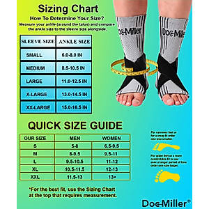 Doc Miller Ankle Brace for Women and Men, 1 Pair Ankle Compression Sleeve with Adjustable Elastic Support Straps for Plantar Fasciitis Relief Sprained Foot and Achilles Tendonitis