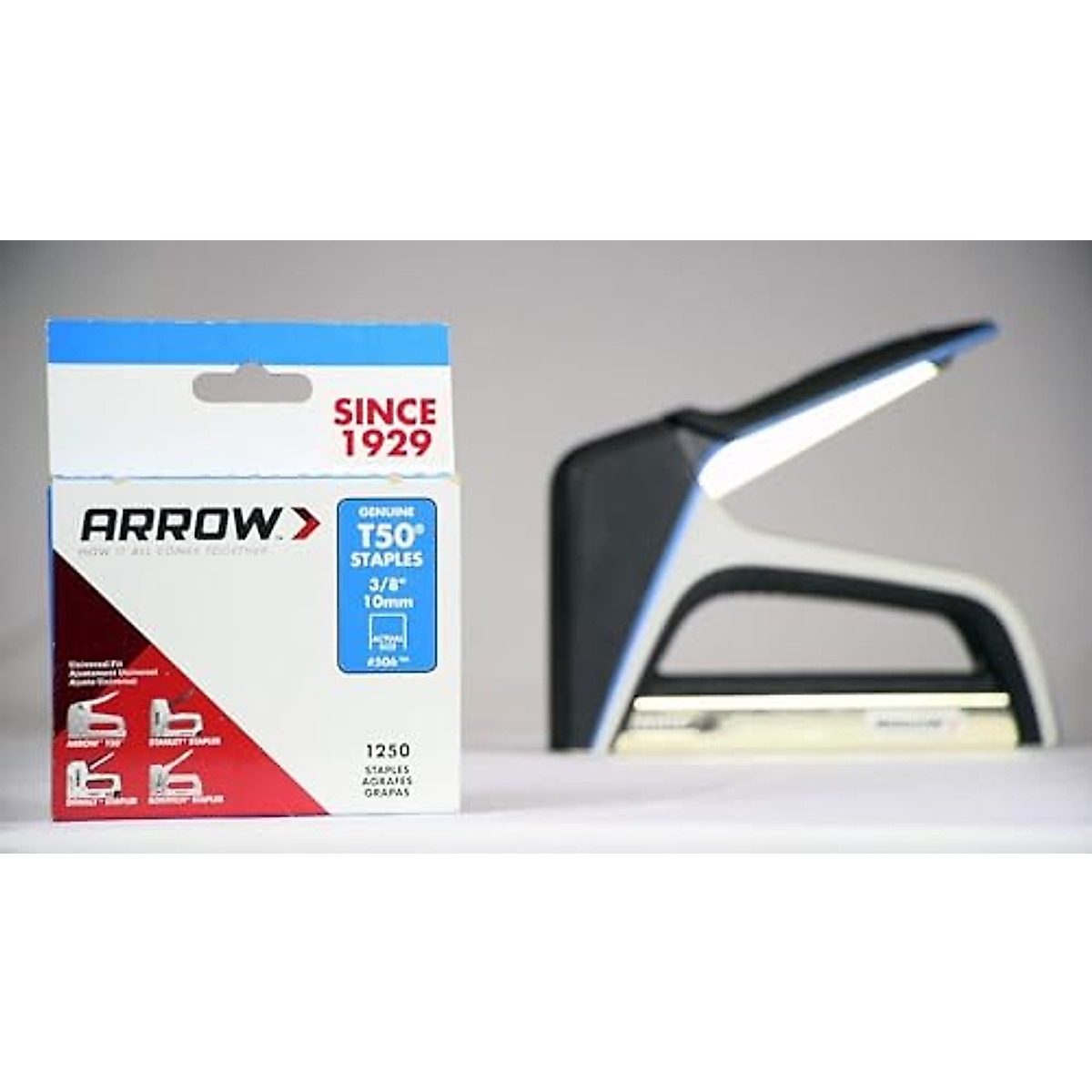 Arrow 506 Heavy Duty T50 3/8-Inch Leg Length, 3/8-Inch Crown, Staples for Upholstery, Construction, Furniture, Crafts, 1250-Pack
