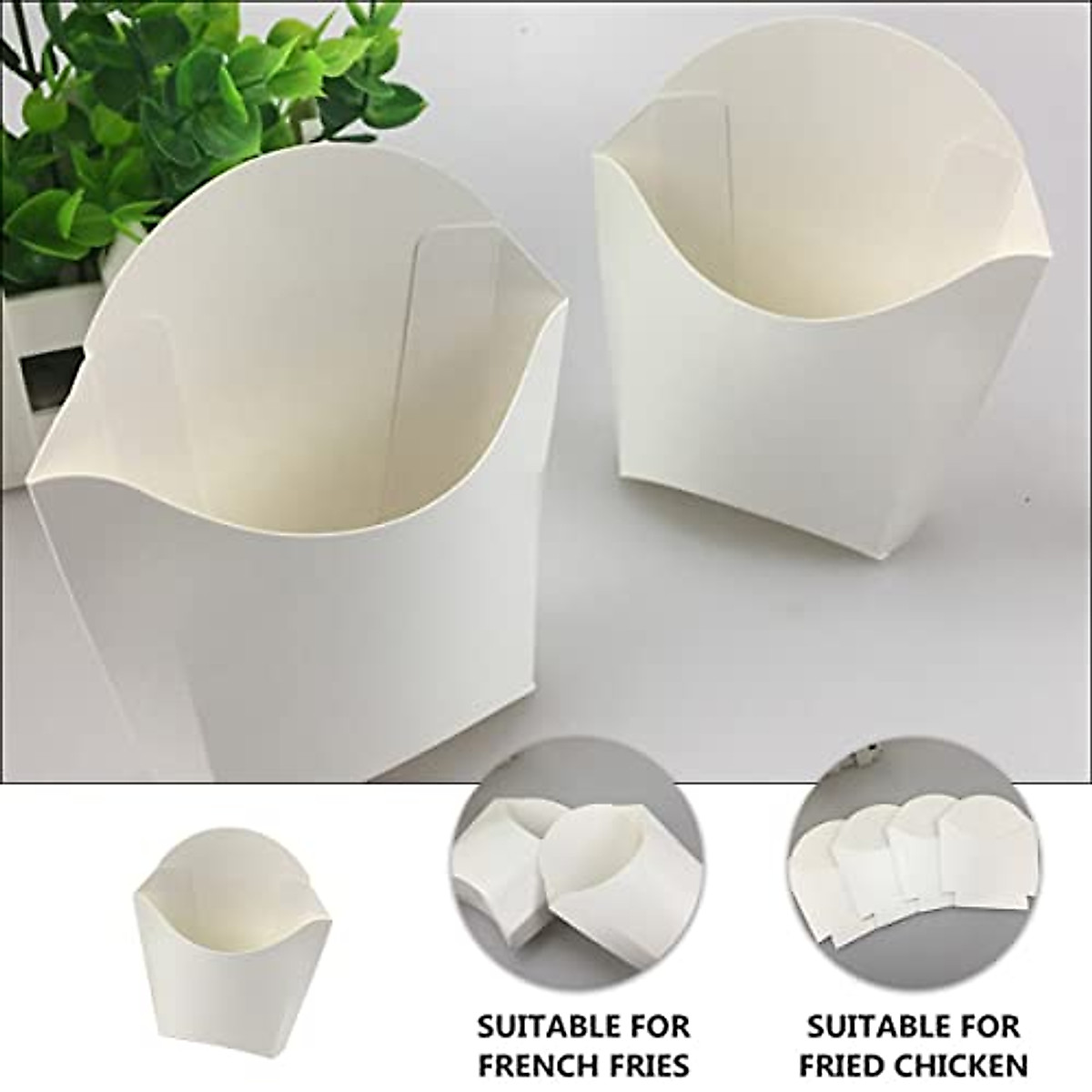 50pcsbags Paper Fry Kitchen For Multi-function Cups White Holders Chicken Snack Wedding Home French Professional Baking Bags Take Take- Holder Containers Restaurant