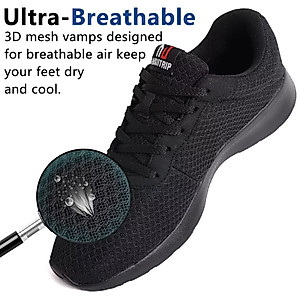 MAIITRIP Mens Walking Shoes,Ultra Lightweight Breathable Tennis Running Shoes Mesh Non-Slip Casual Comfortable Fashion Sneakers Work Gym Workout Athletic Sport Cuhioning Trainers Black Size 10